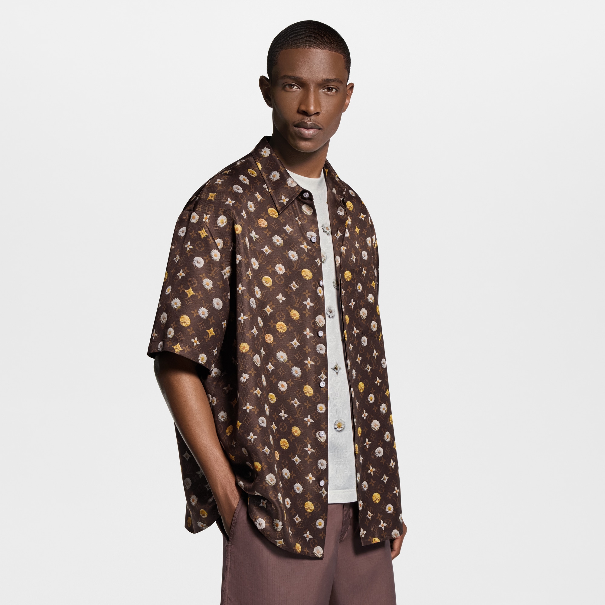 Camisa de manga corta Monogram en seda - Prêt-à-Porter 1AJRJ7 | LOUIS ...