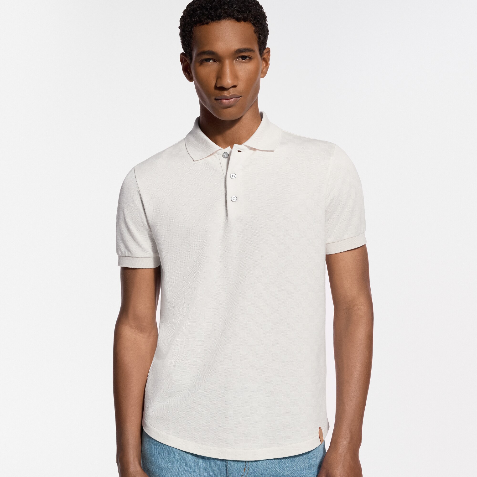 Polo de piqué con motivo Damier - Prêt-à-Porter | LOUIS VUITTON